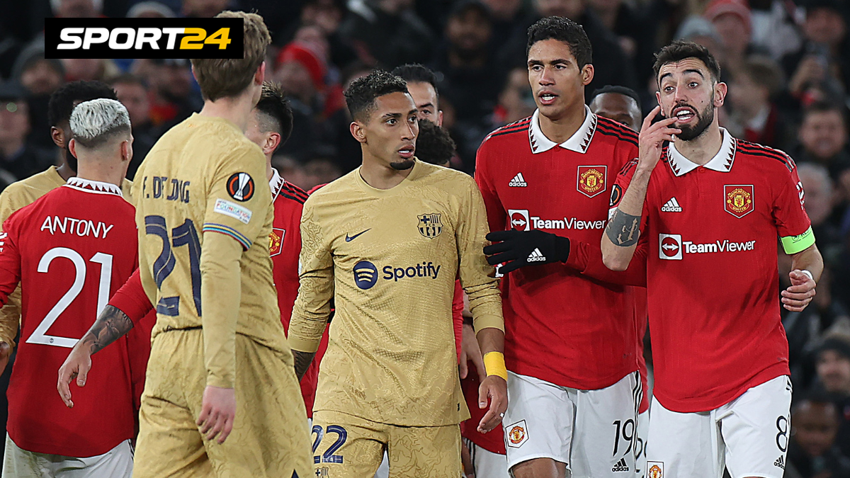 Манчестер Юнайтед — Барселона Лига Европы 24 февраля обзор матча: видео голов, кто забил, Бруну ...